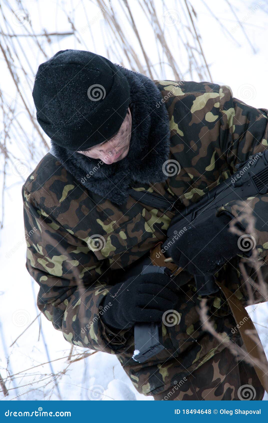 The soldier stock photo. Image of uniform, russian, snow - 18494648