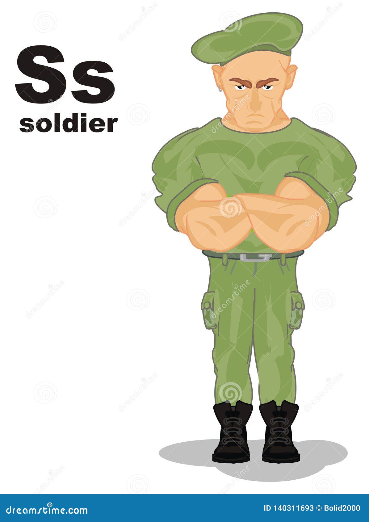 Soldier and abc stock illustration. Illustration of forces - 140311693