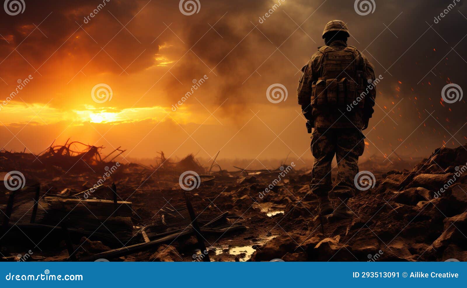 Military Operation Typographic Header. Millitary Force Employee In ...