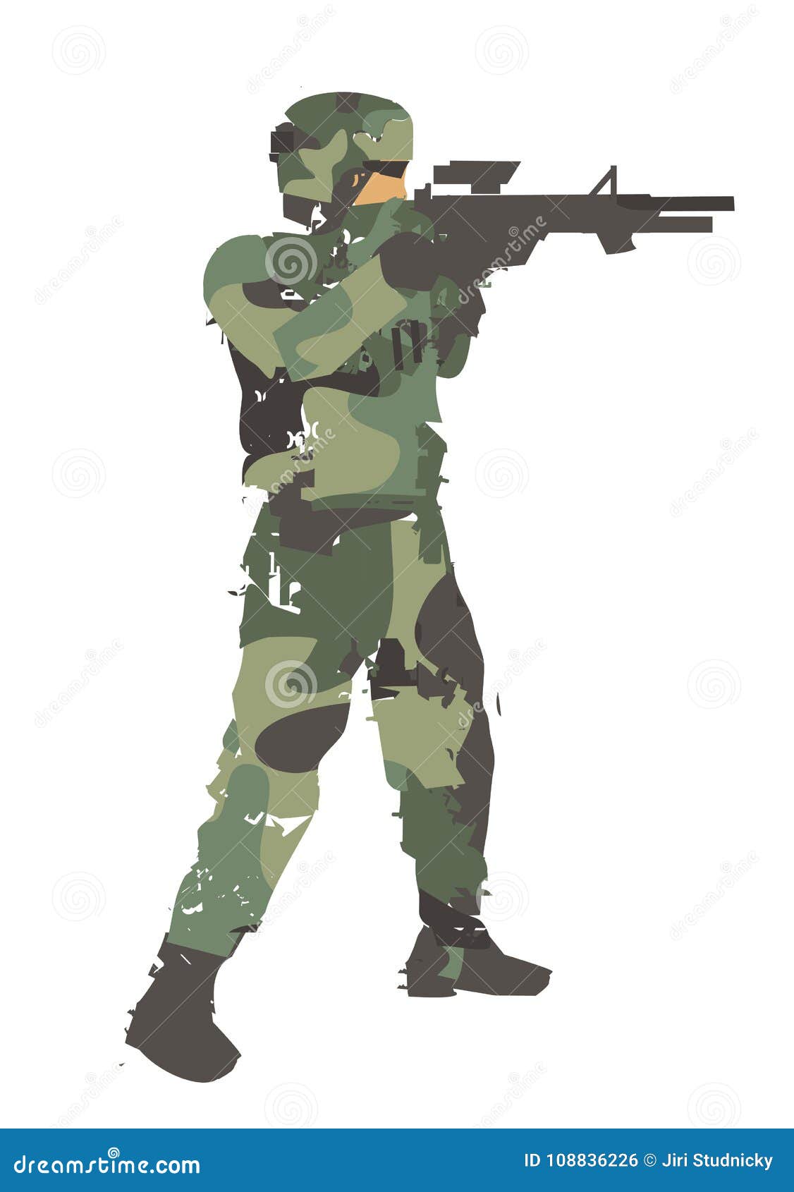 Stylized Soldier Cartoon Vector | CartoonDealer.com #36129897