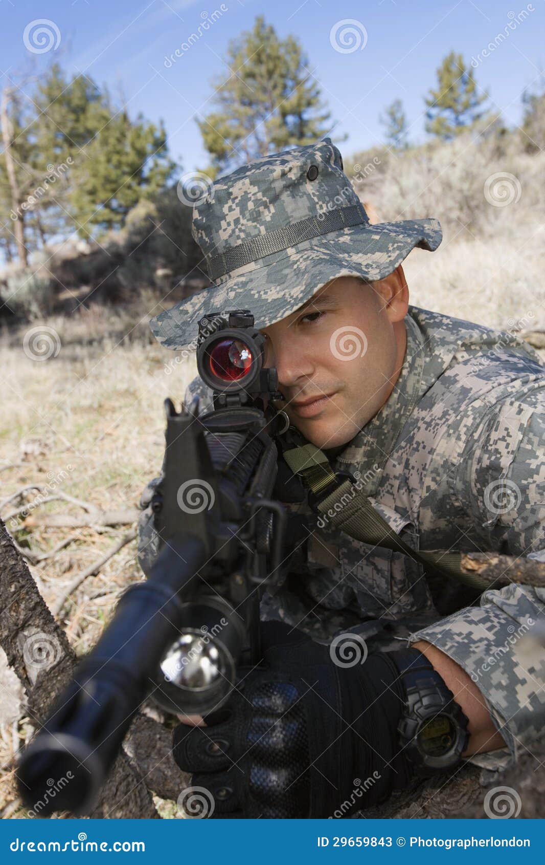 Soldier Aiming Machine Gun stock image. Image of brave - 29659843