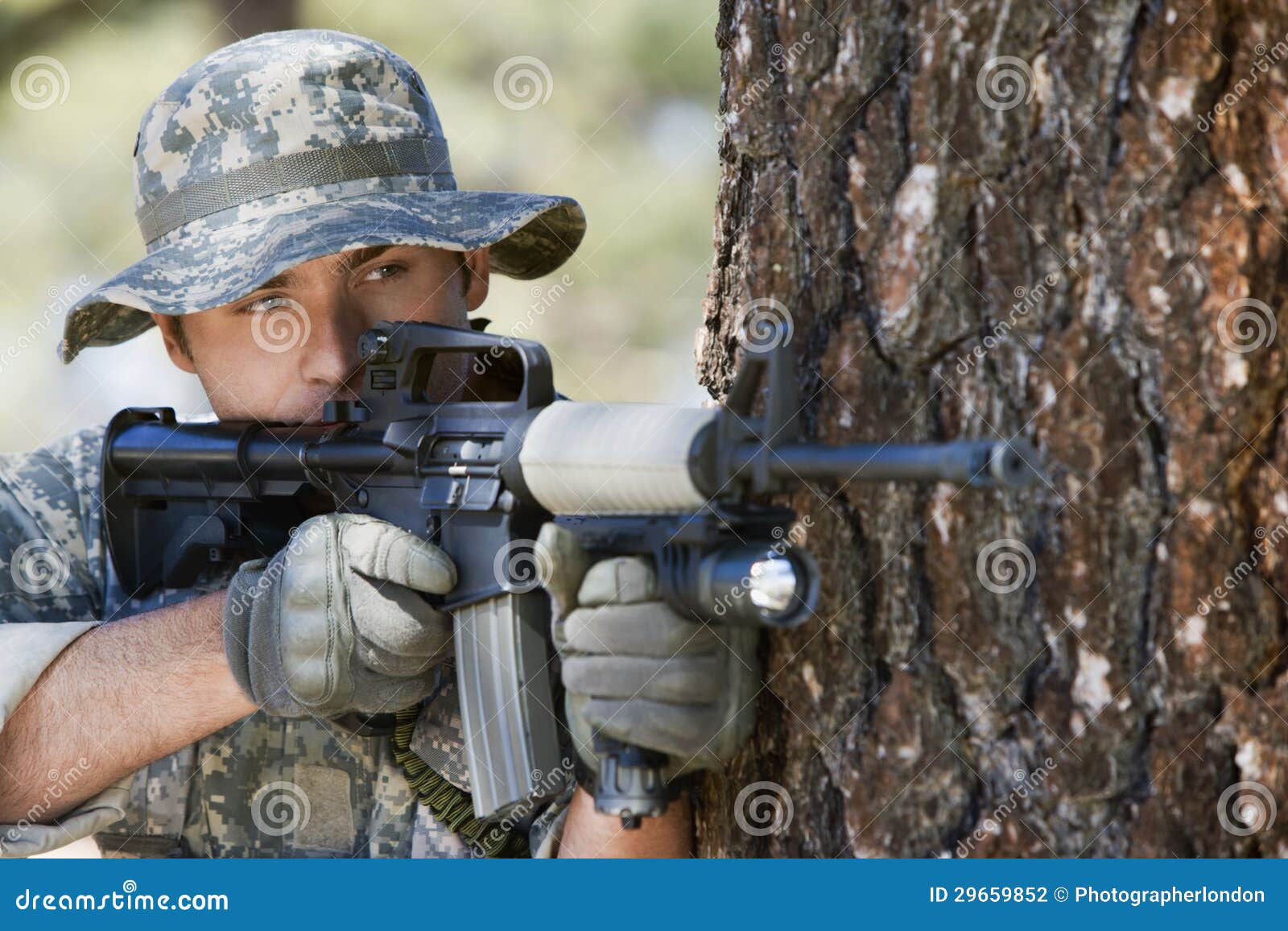 Commando With Machine Gun. Royalty-Free Stock Photography ...