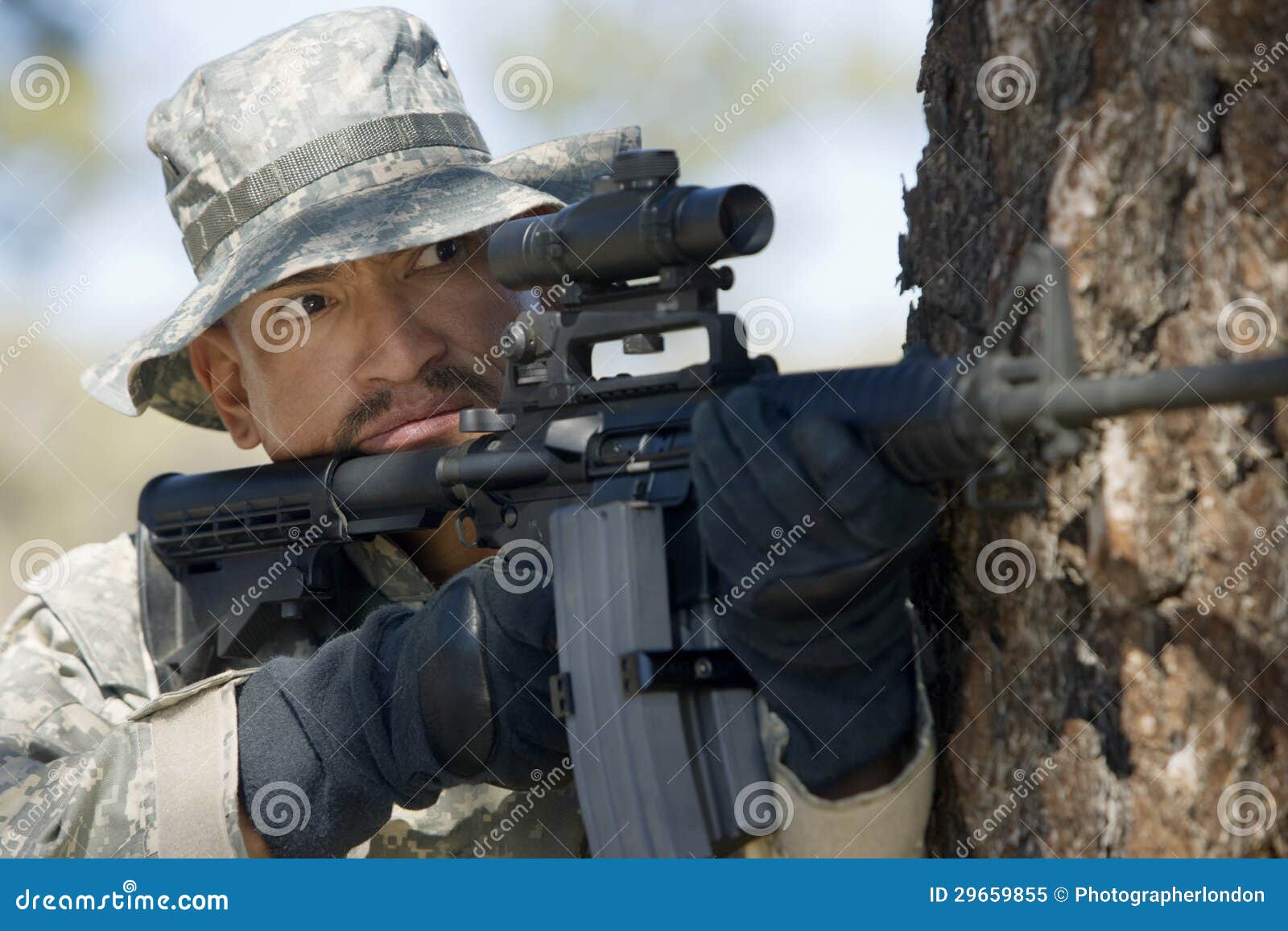 Soldier Aiming Rifle