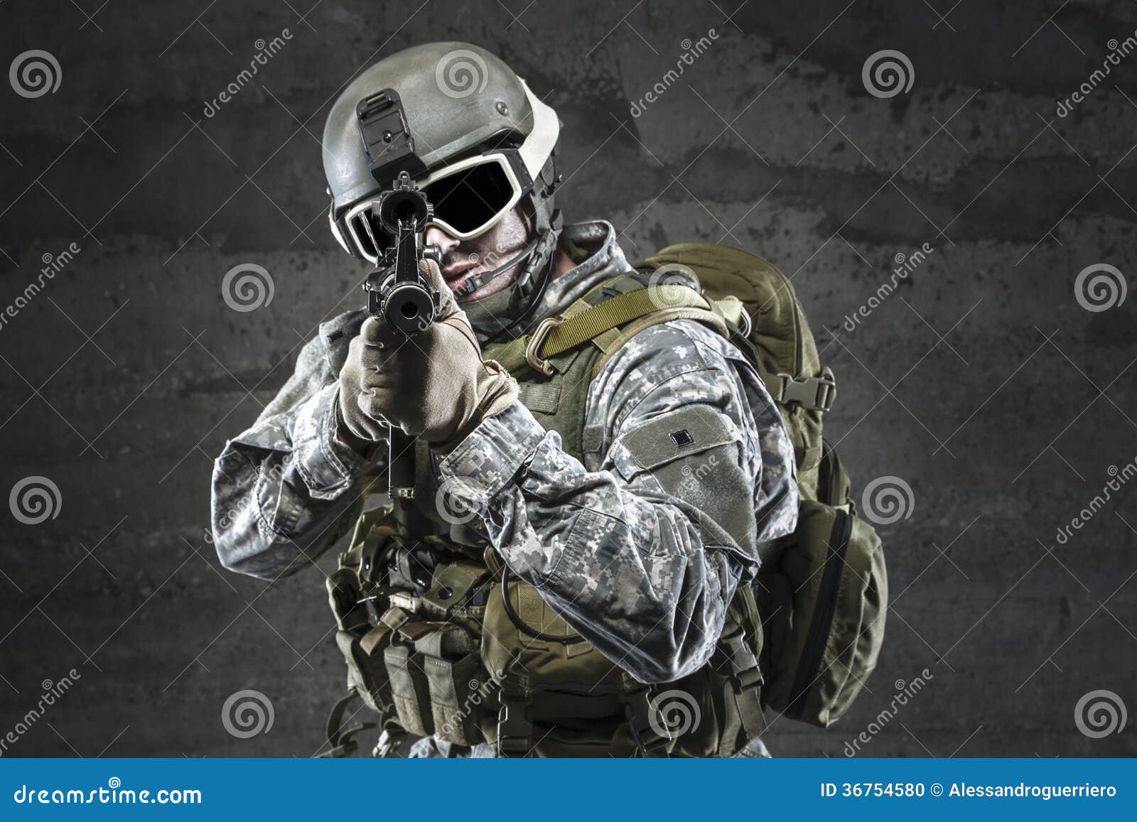 Soldier Aiming Rifle