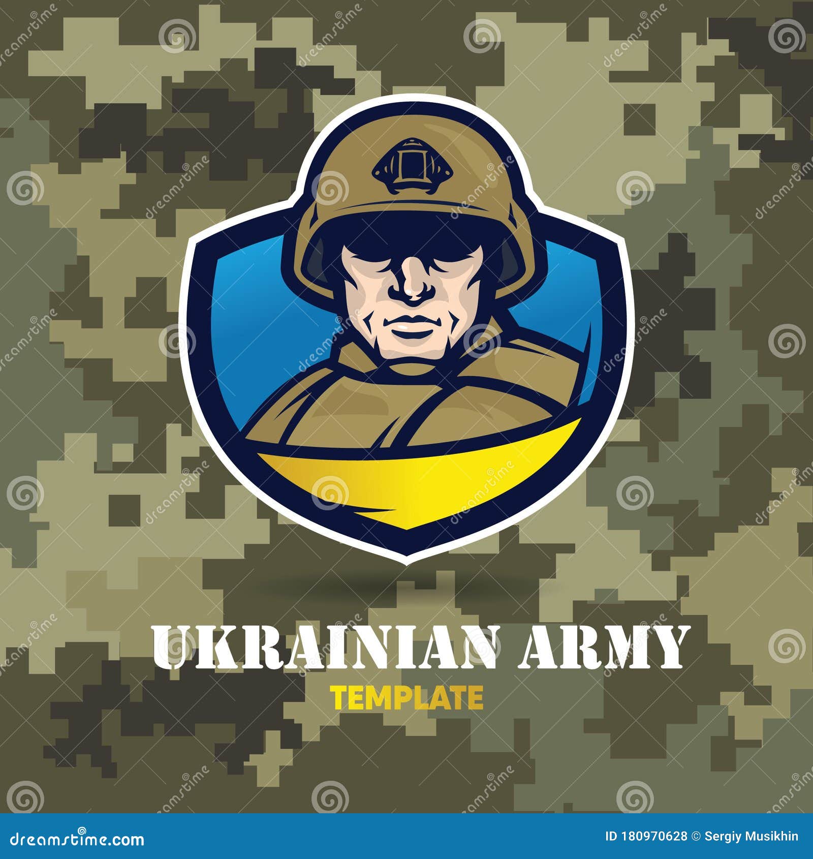 Soldier Of The Ukrainian Army Background Ukrainian Flag Stock Photo ...