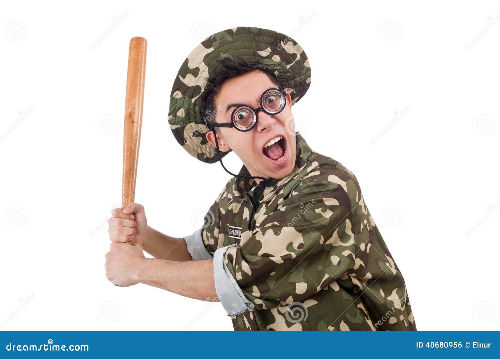 Soldier with baseball bat stock photo. Image of marine - 40680956