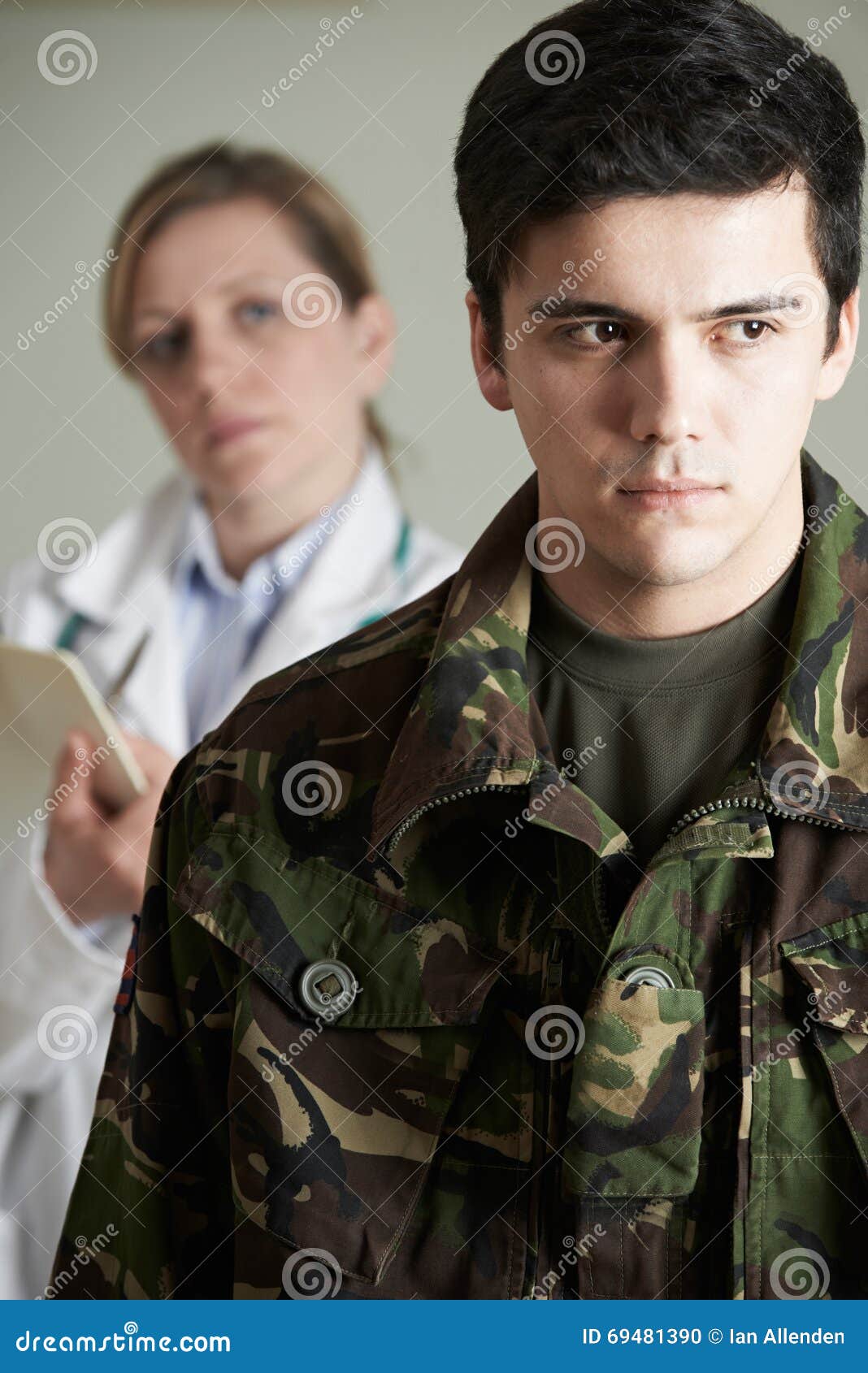 Soldier And Doctor Shaking Hands On White Background Stock Photography ...