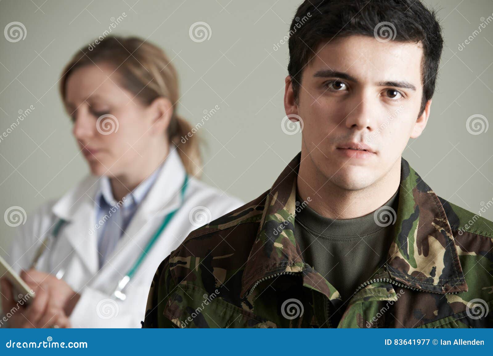 Soldier And Doctor Shaking Hands On White Background Stock Photography ...