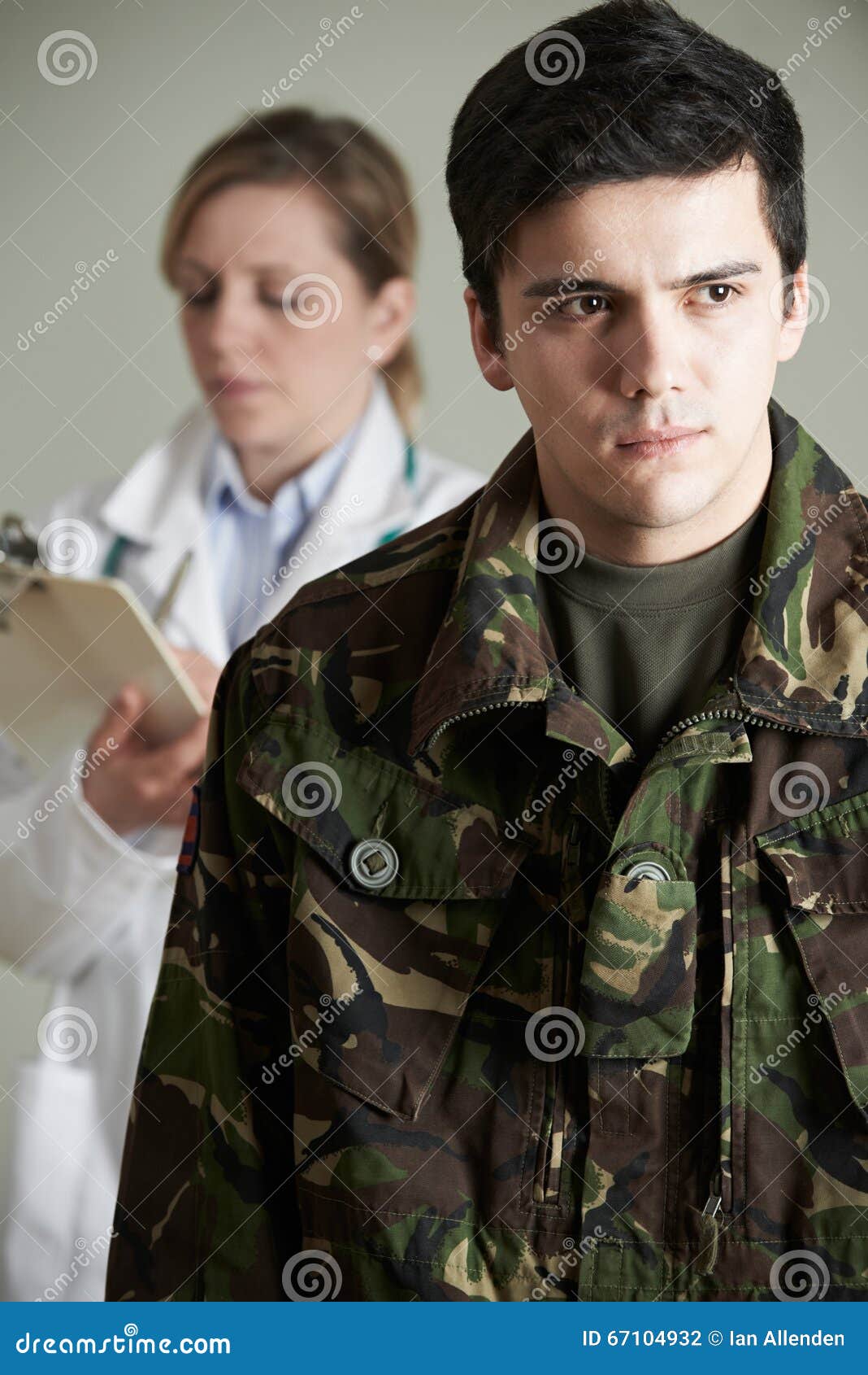Soldier Being Assessed by Doctor Stock Photo - Image of psychotherapist ...