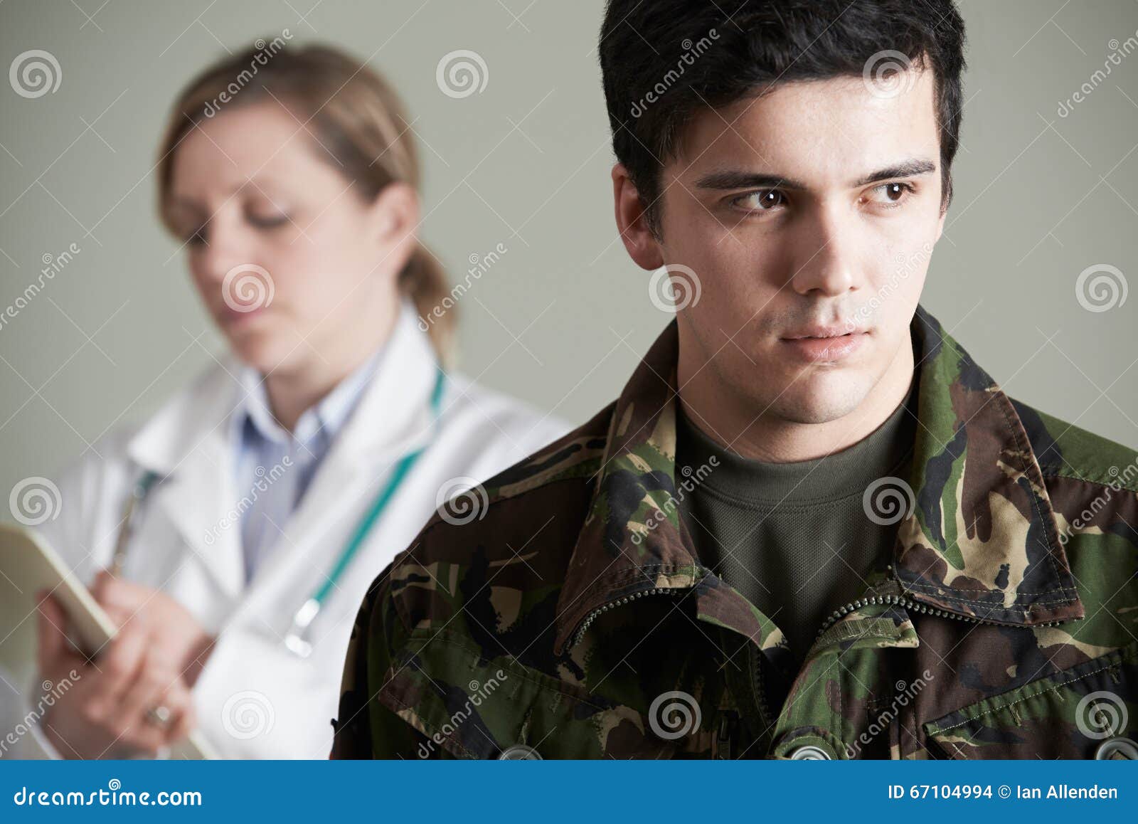 Soldier Being Assessed by Doctor Stock Photo - Image of caucasian ...