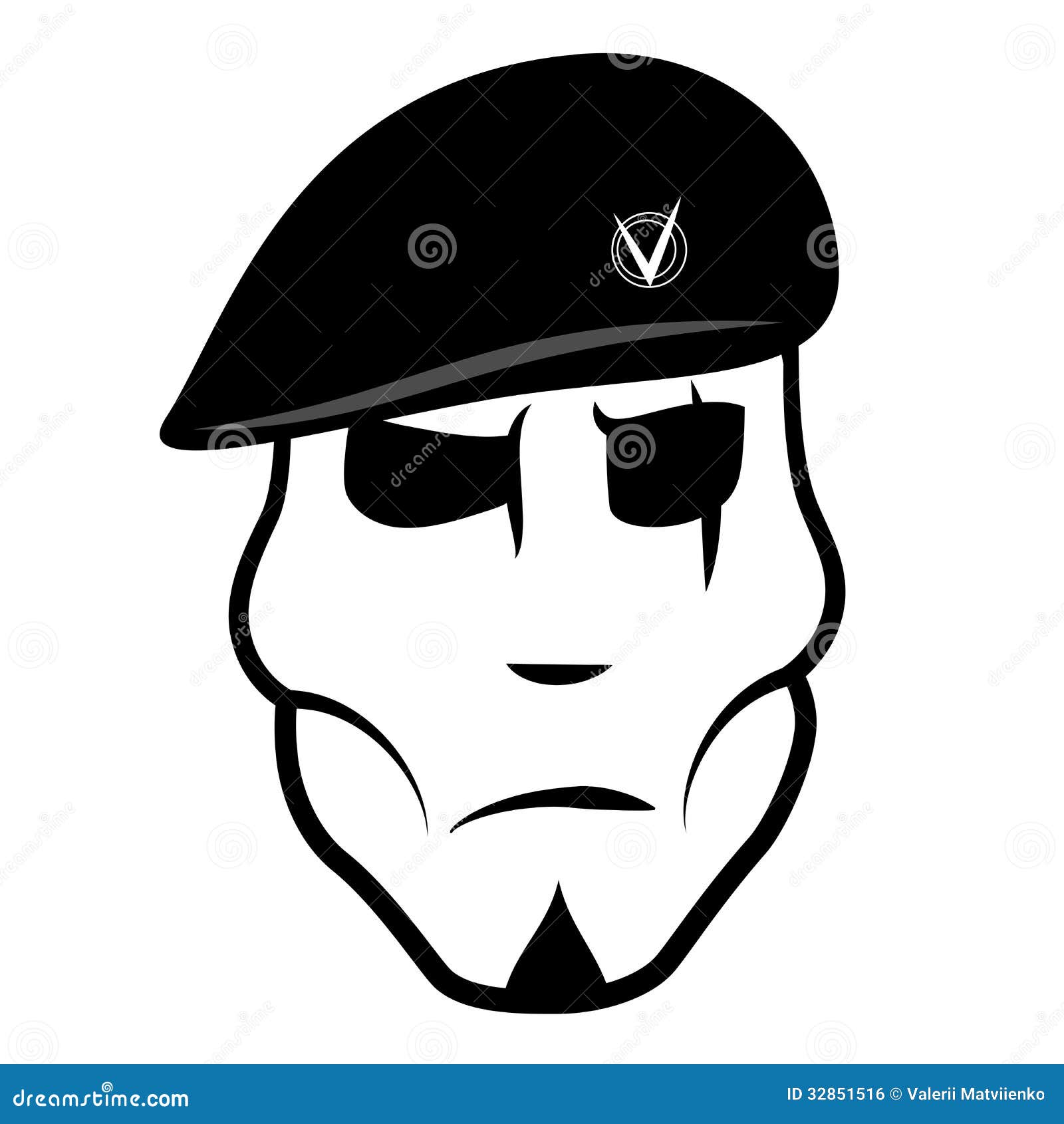 Soldier in beret stock vector. Illustration of duty, mascot - 32851516