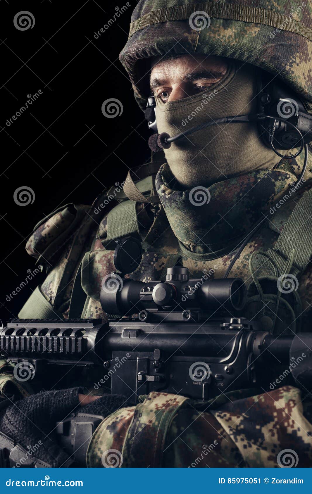 Soldier on Black Background Stock Image - Image of helmet, troops: 85975051