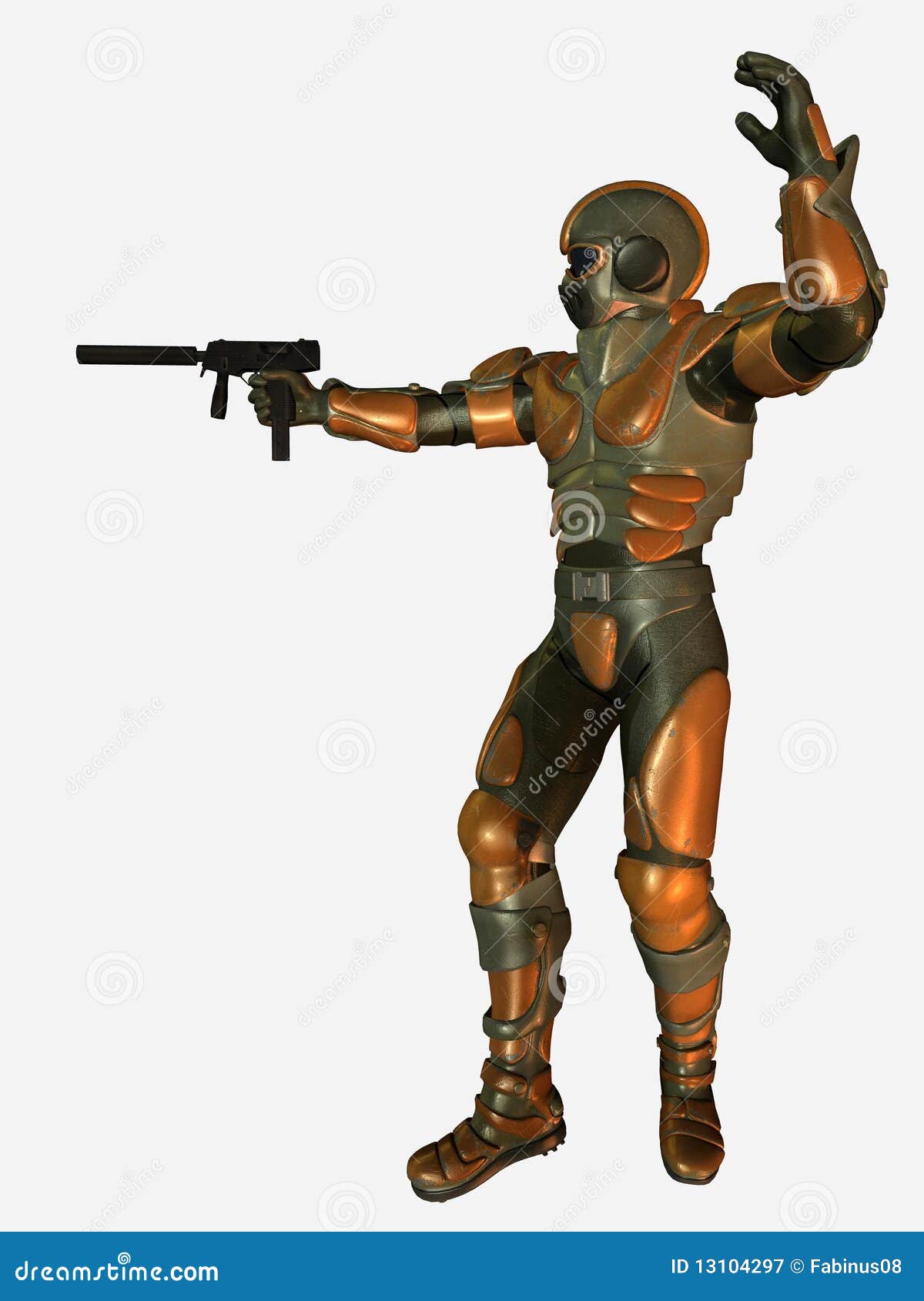 Soldier in Body Armor with Gun Stock Illustration - Illustration of ...