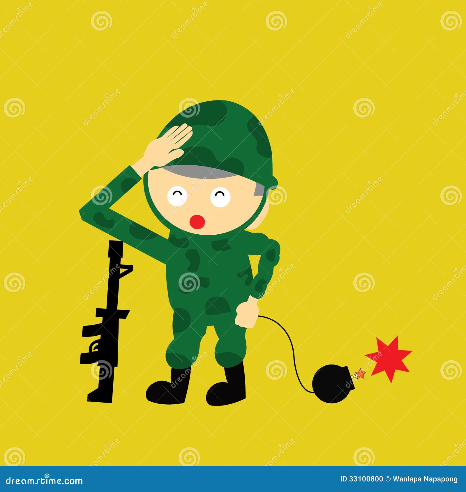 Soldier cartoon stock illustration. Illustration of patriotism - 33100800