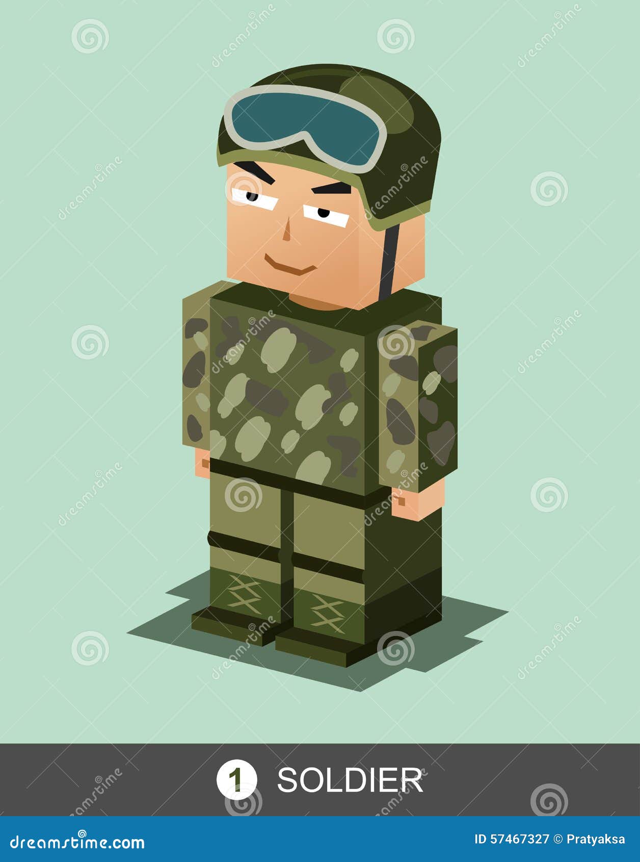 Soldier Character Illustration. Stock Vector - Illustration of graphic ...