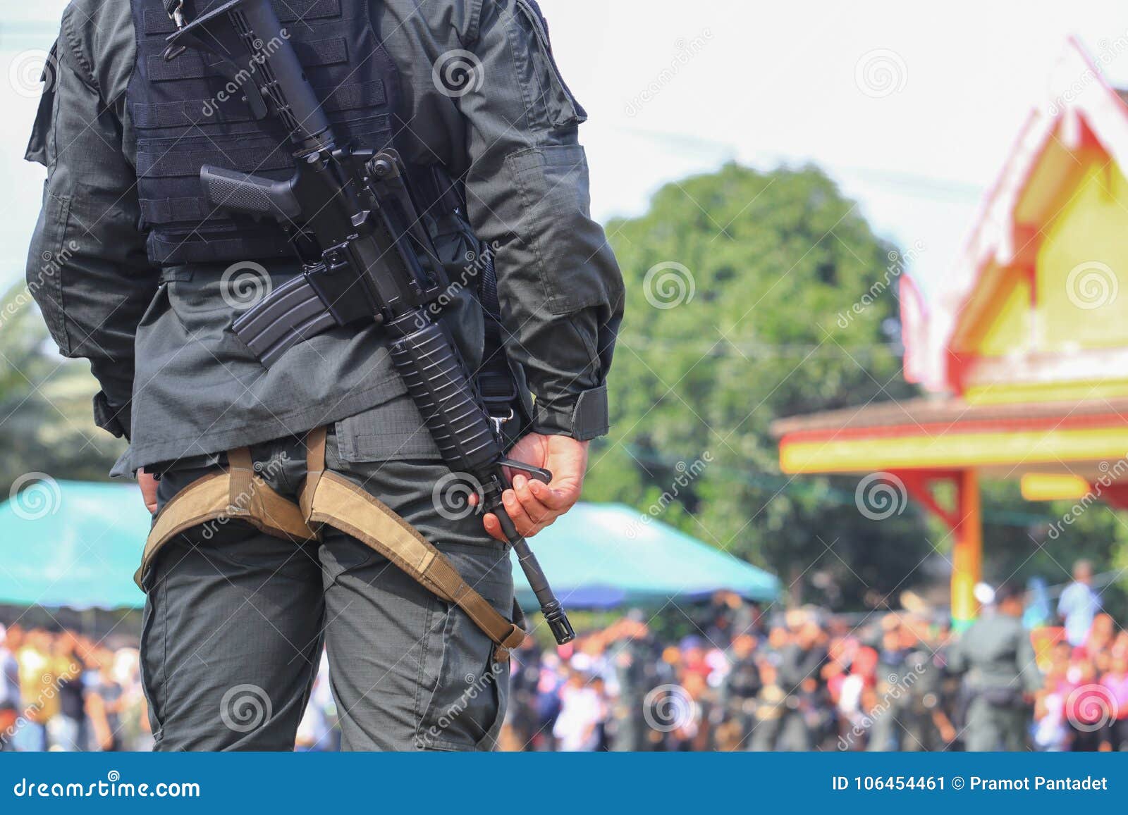 Soldier, Commando Standing, Ready for Protection Stock Image - Image of ...