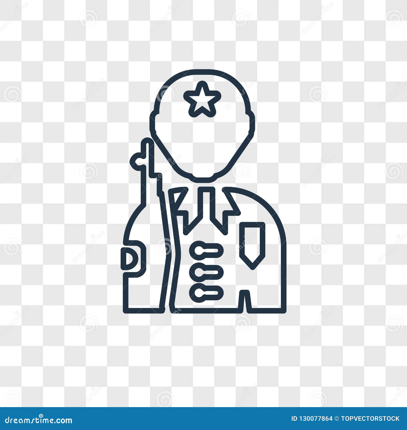 Soldier Concept Vector Linear Icon Isolated On Transparent Background ...
