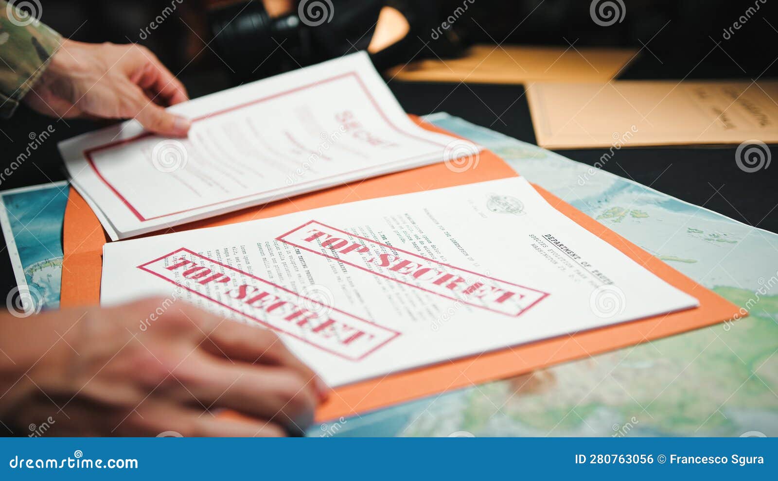 Soldier Consults Top Secret Documents Stock Photo - Image of private ...