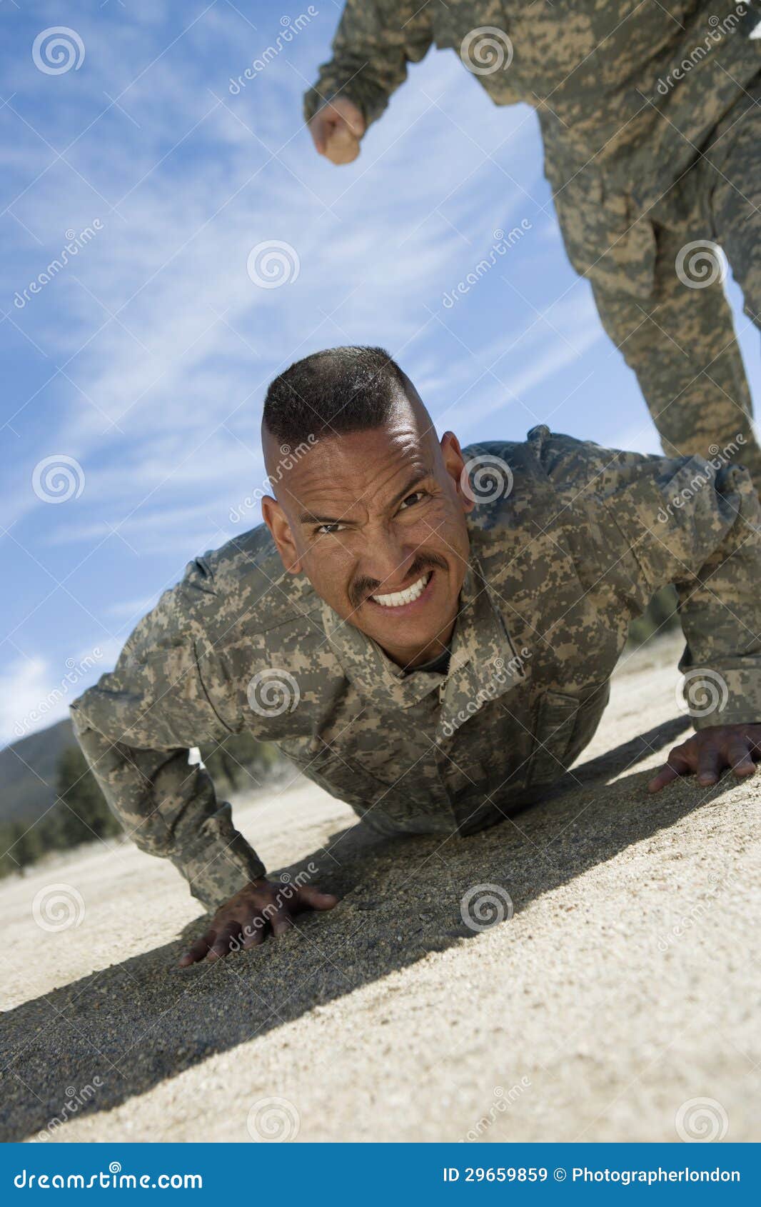Soldier Doing Pushups stock image. Image of interracial - 29659859