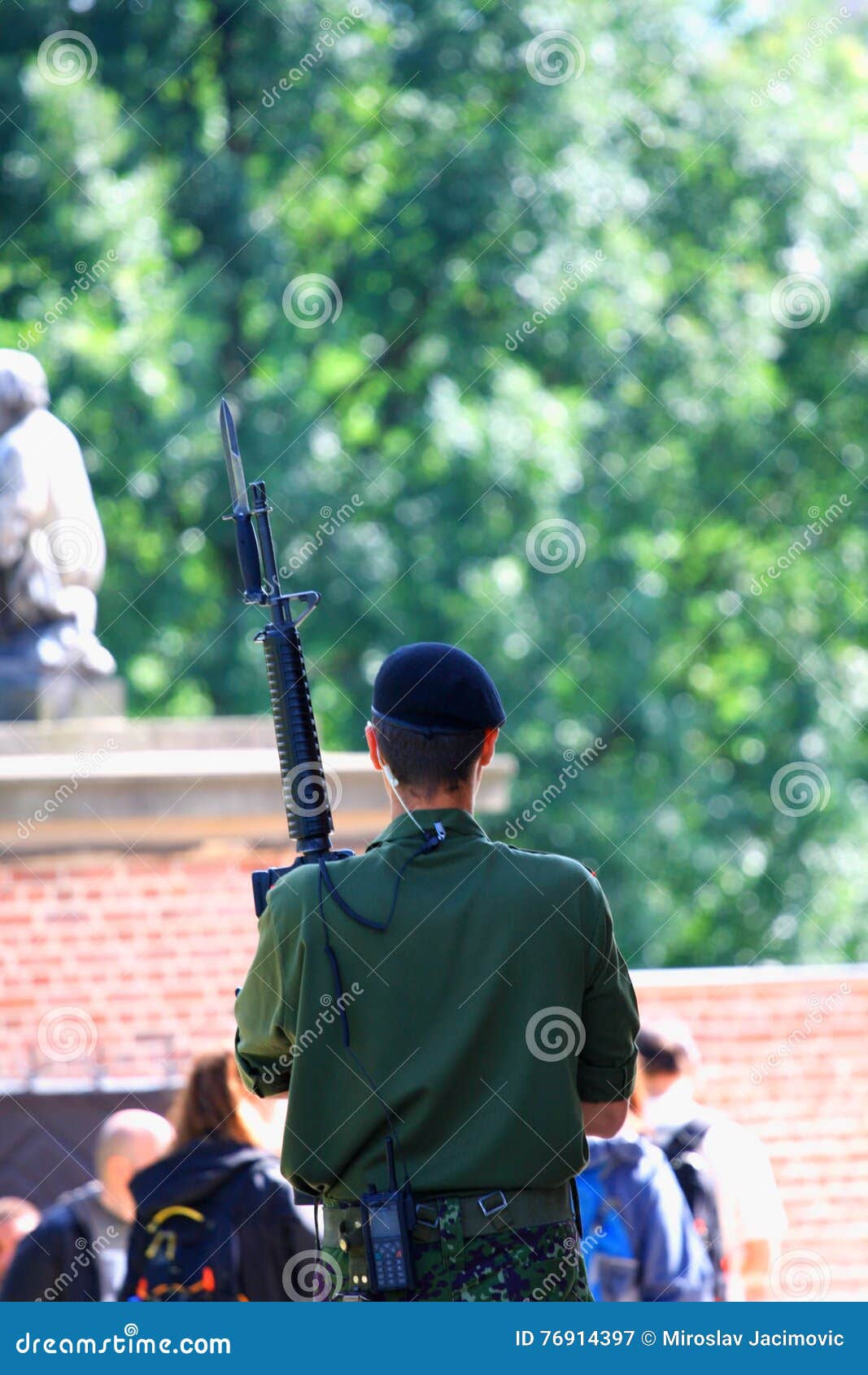 Soldier on Duty and Blurred Background Editorial Photography - Image of ...