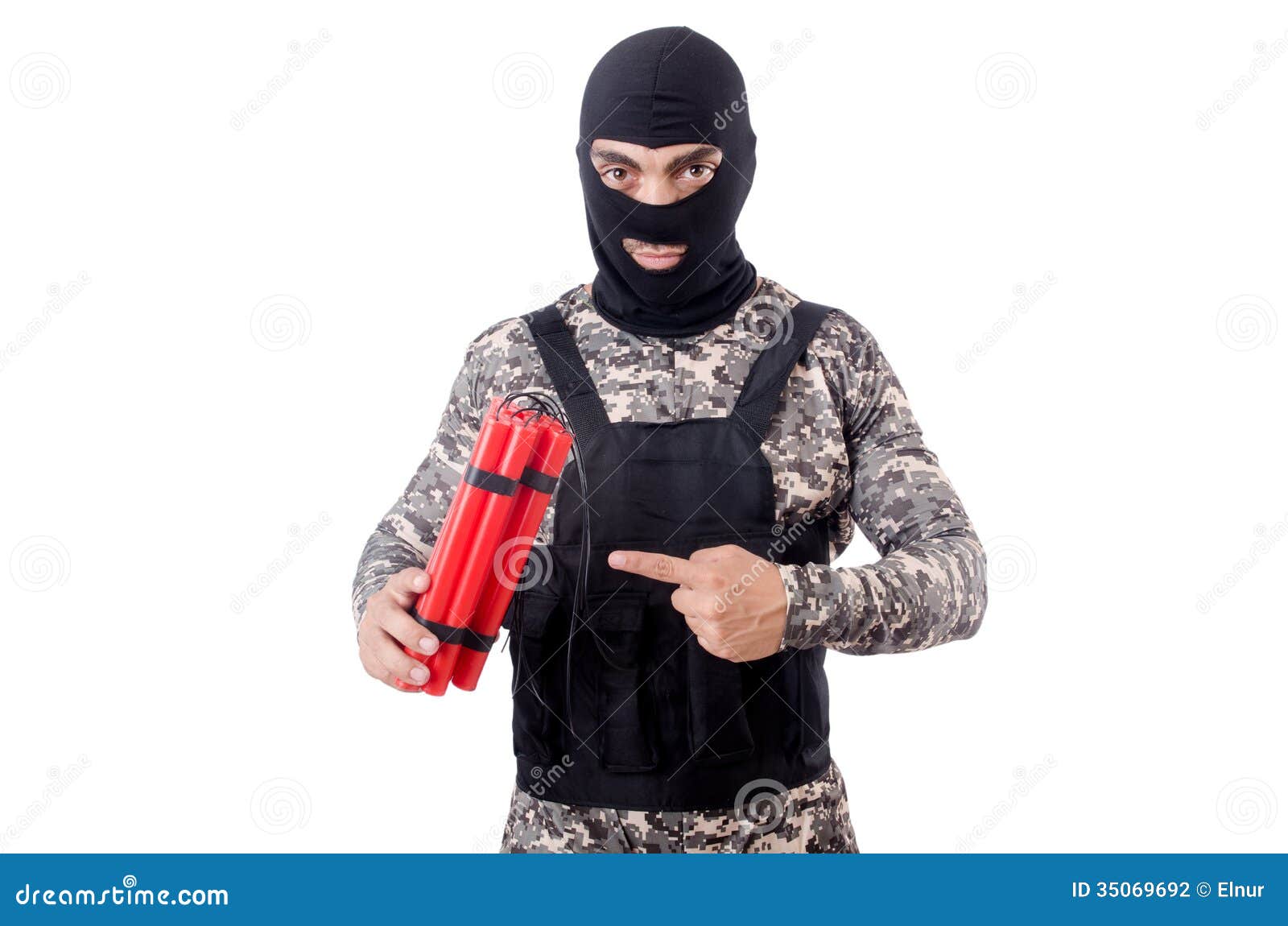 Soldier with dynamite stock photo. Image of assault, armor - 35069692