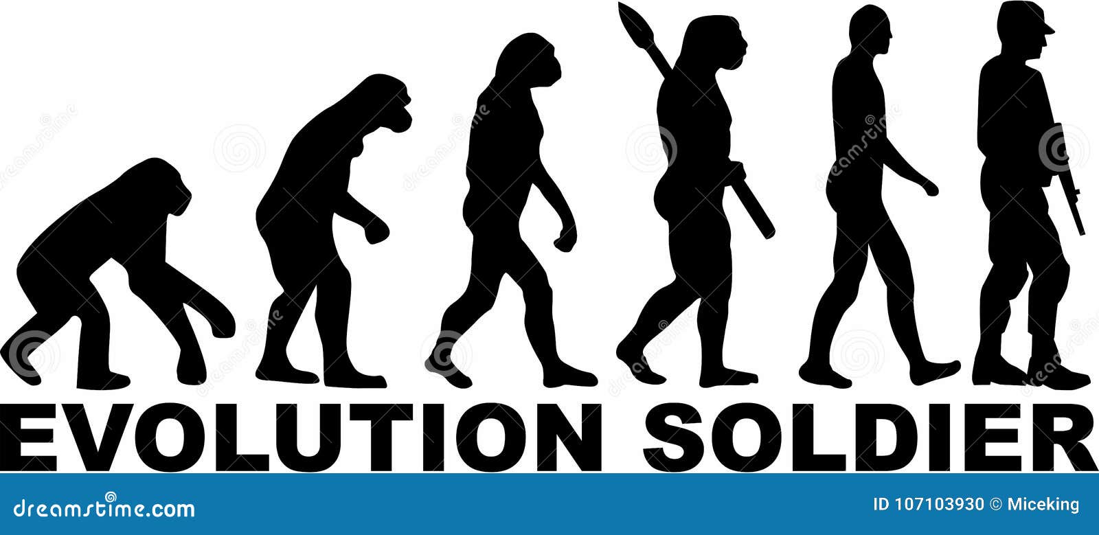 Soldier Evolution vector stock vector. Illustration of vector - 107103930