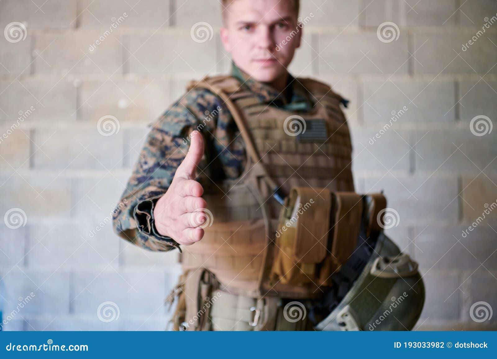 Soldier Extending Hand To Shake Stock Photo - Image of american, forces ...