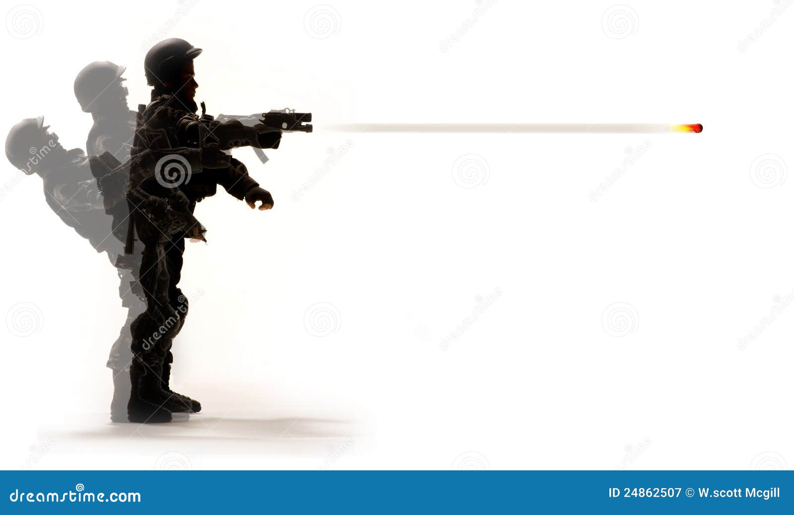 Soldier firing gun stock image. Image of tracer, illustrated - 24862507