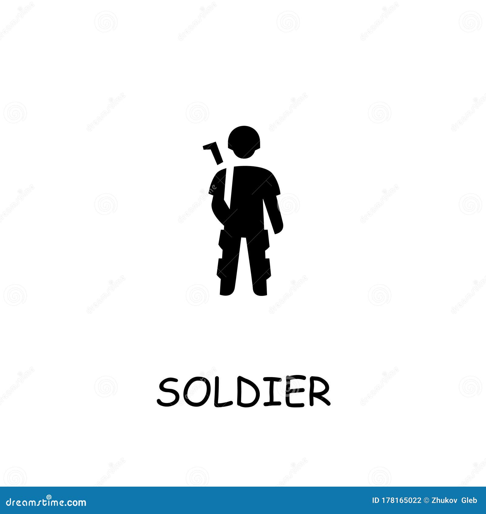 Soldier flat vector icon stock illustration. Illustration of military ...