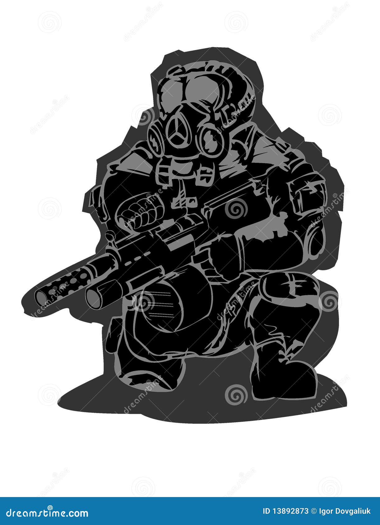 Gas Mask Soldier Drawing