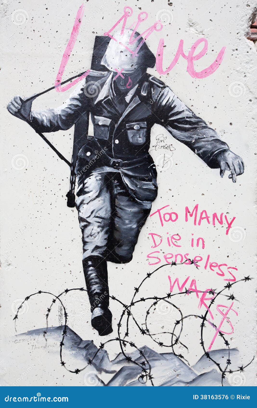 Soldier Graffiti Berlin editorial photo. Image of military - 38163576