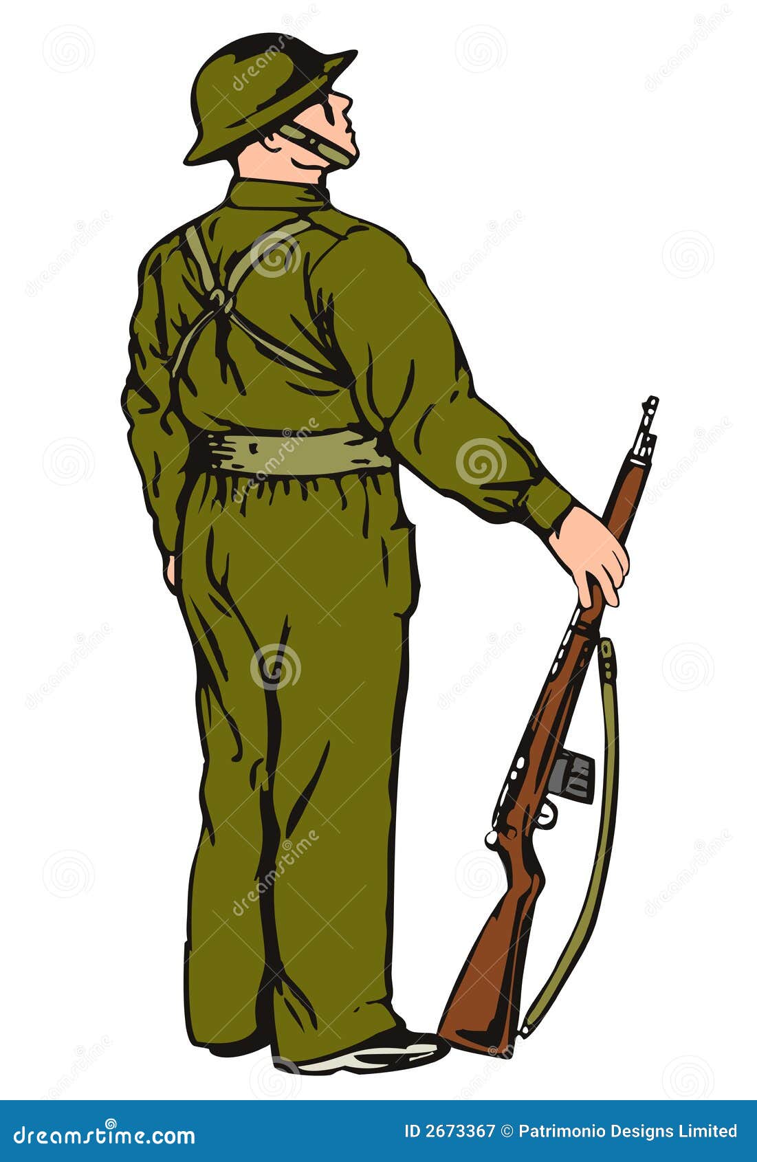 Soldier Guard Guarding On Castle Tower, Vector Cartoon Stick Figure ...