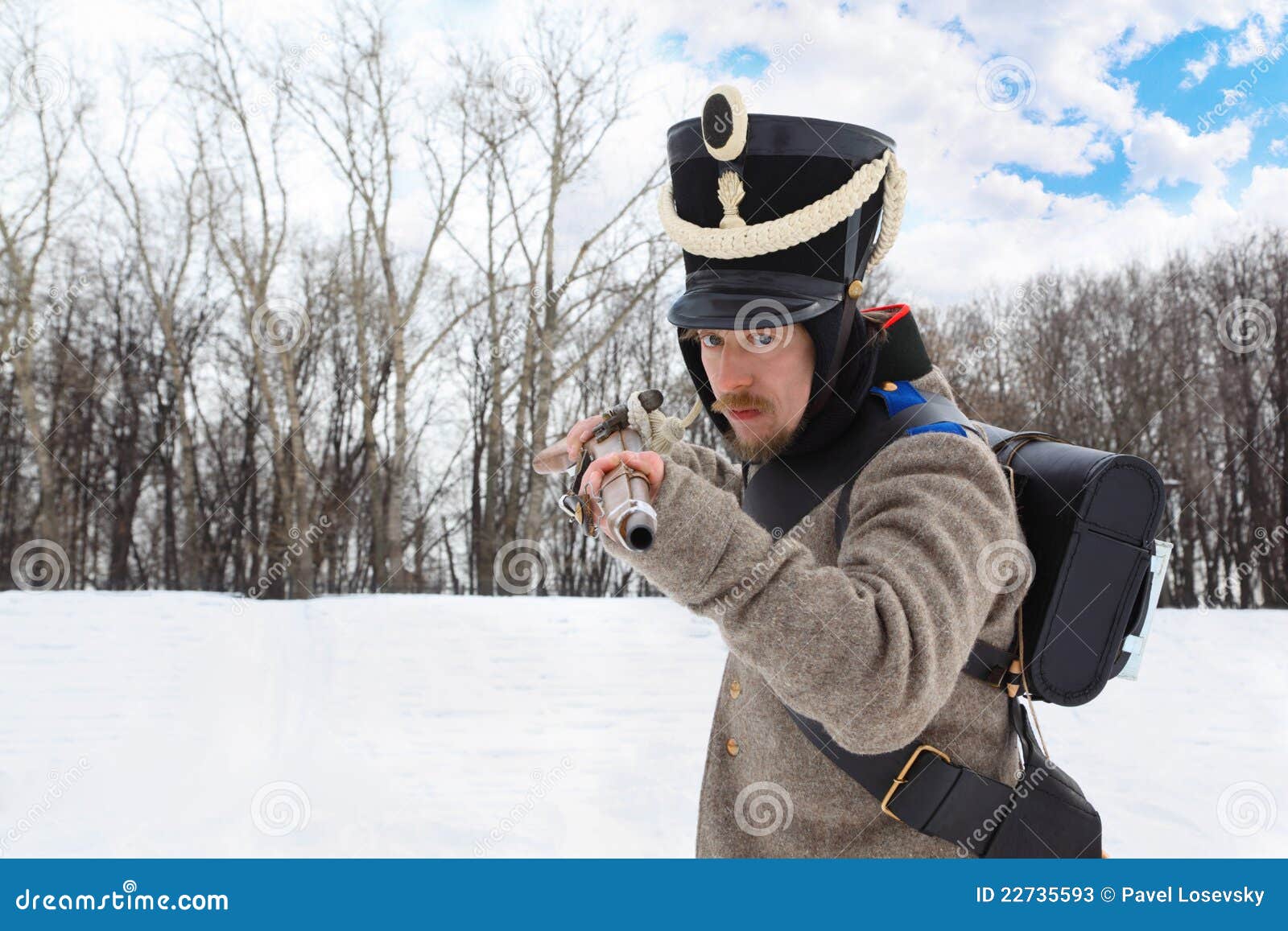 Soldier with Gun Aim at Historical Reconstruction Editorial Stock Photo ...
