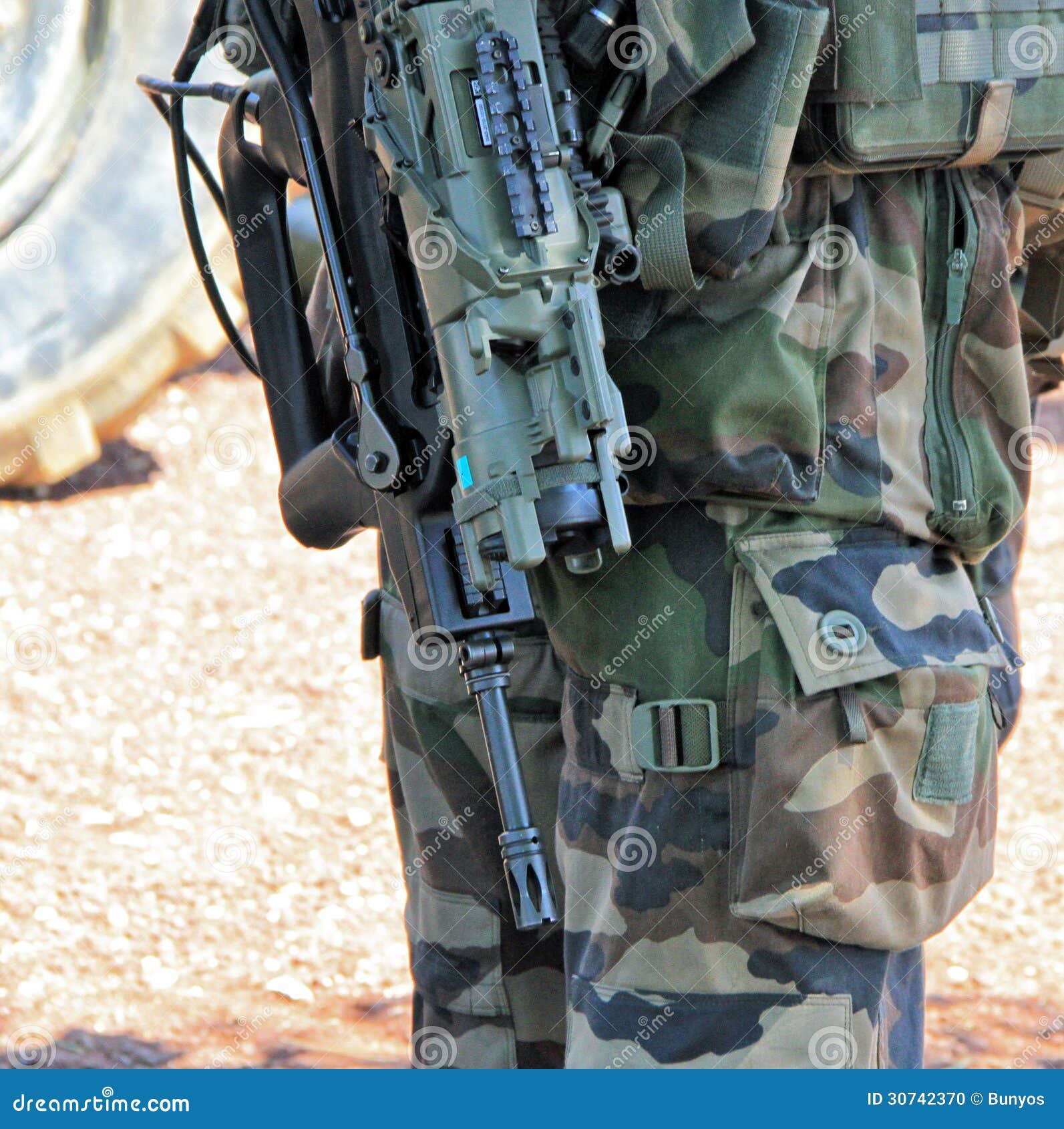 Soldier with a Gun Ready for Combat Stock Photo - Image of fighting ...