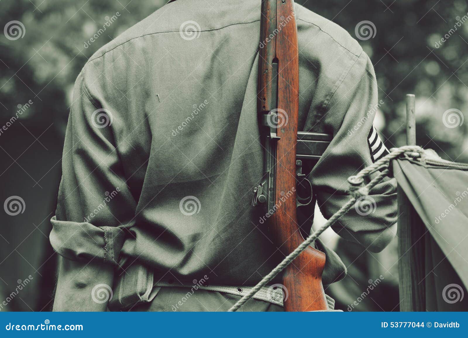 Soldier with a Gun Turned Back Stock Photo - Image of alone, american ...