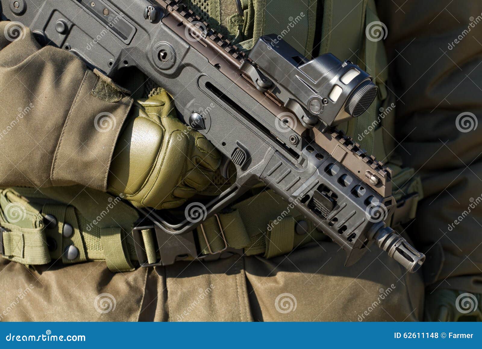 Soldier with a gun stock photo. Image of outside, strike - 62611148