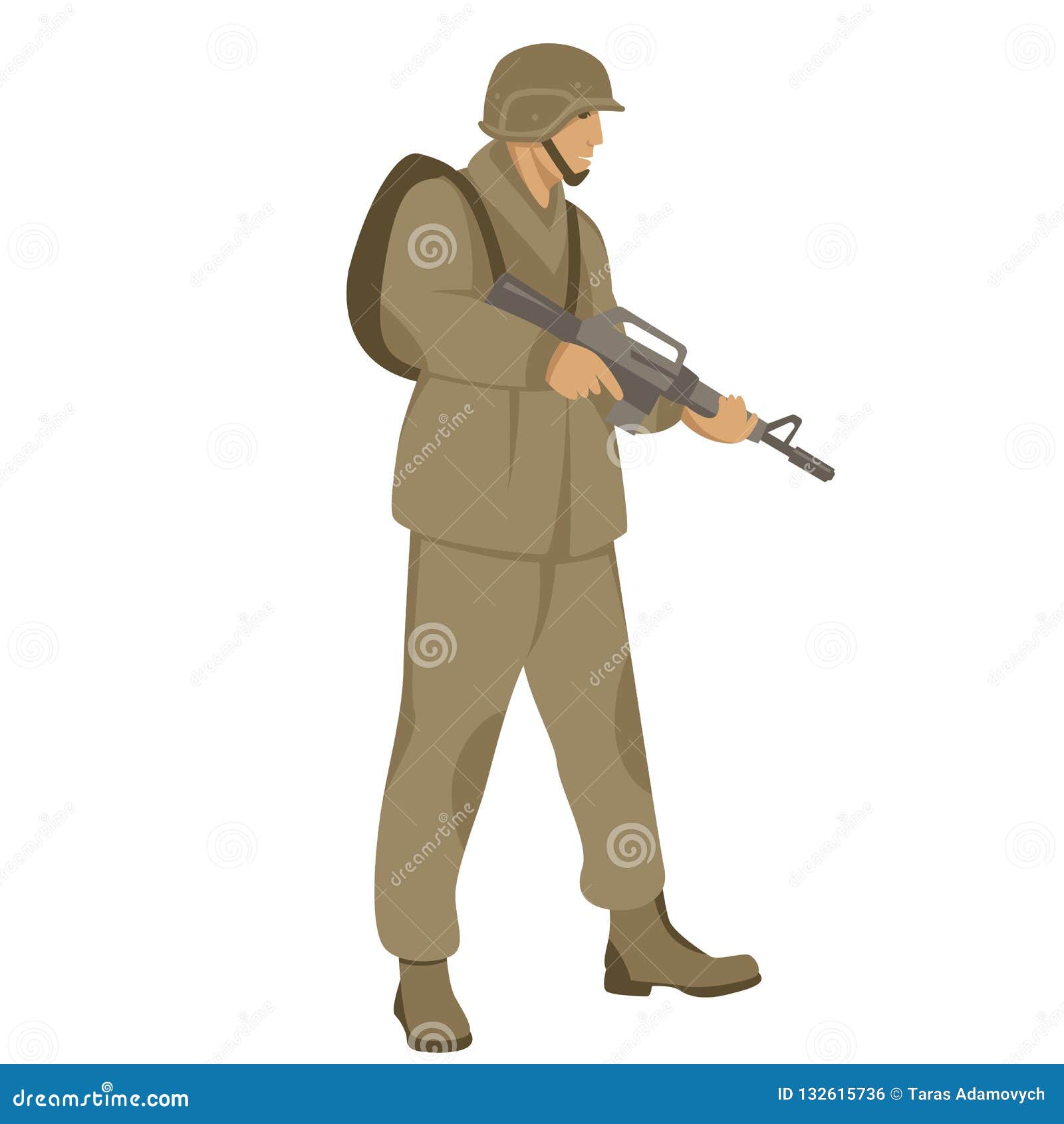 Soldier with Gun ,vector Illustration, Flat Style Stock Vector ...