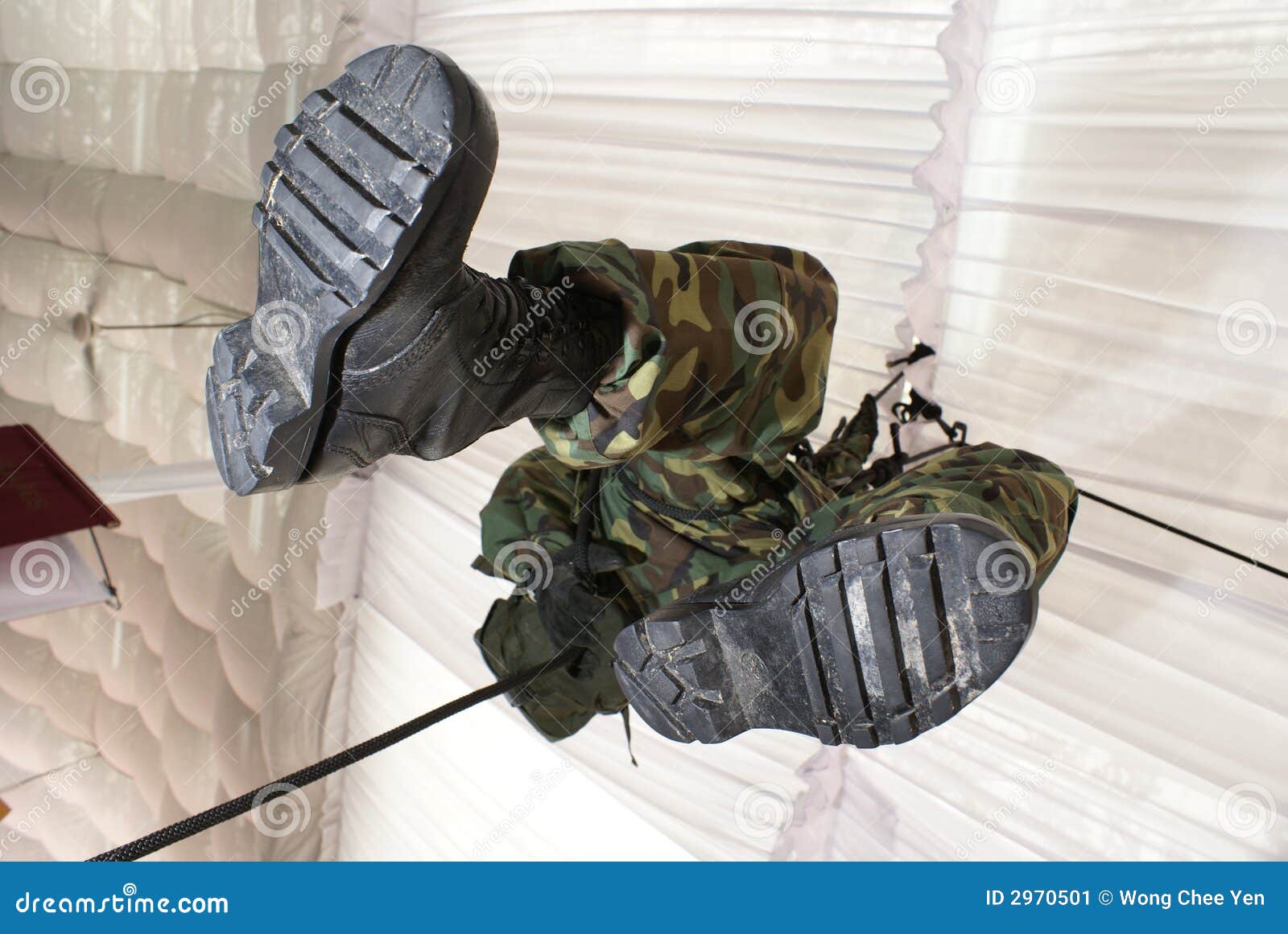 Soldier Hanging from Ceiling Stock Image - Image of soldier, rappelling ...