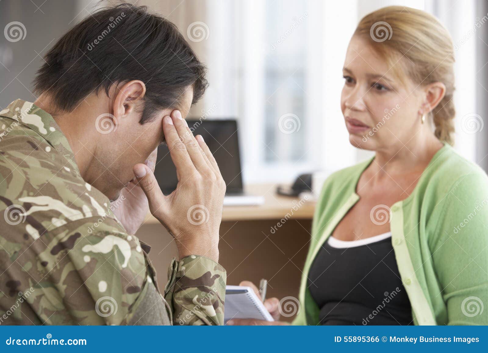 Soldier Having Counselling Session Stock Photo - Image of people ...