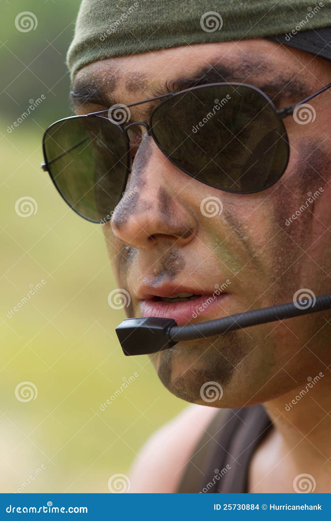 Soldier in a Headset Talking Stock Photo - Image of single, europe ...
