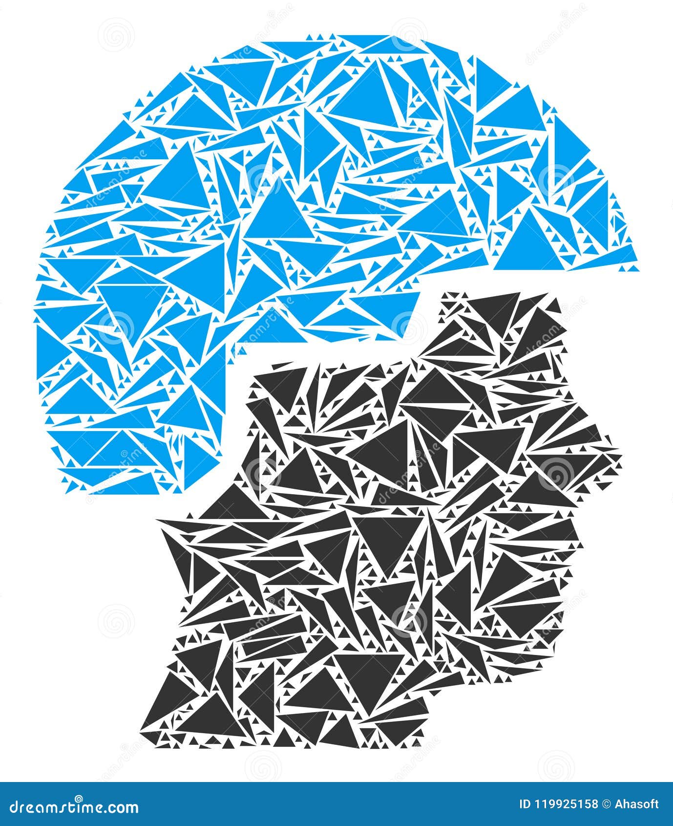 Soldier Helmet Mosaic of Triangles Stock Vector - Illustration of ...