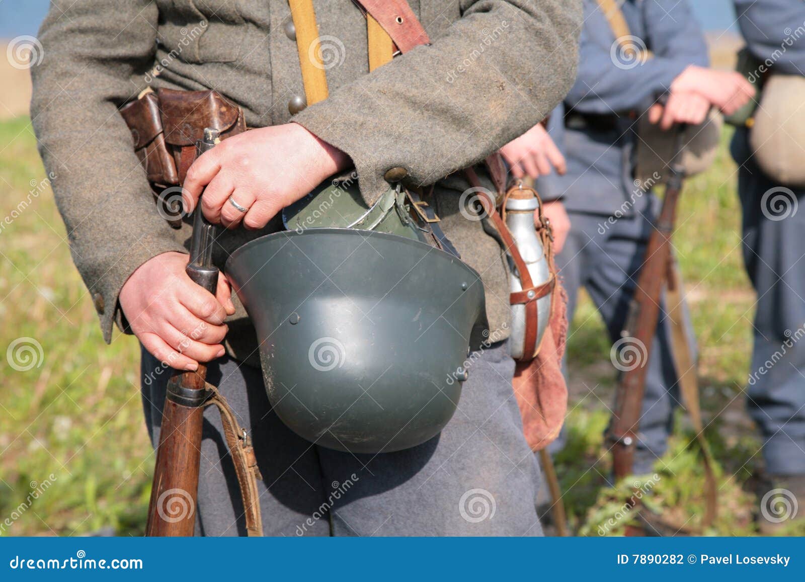 Soldier with Helmet in Show from First World War Stock Photo - Image of ...