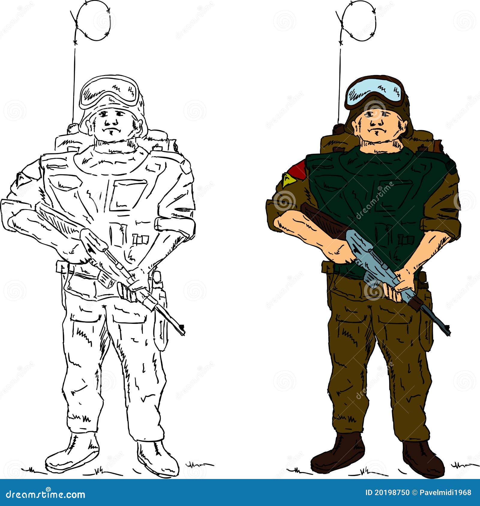 Easy To Draw Cartoon Soldier With Gun