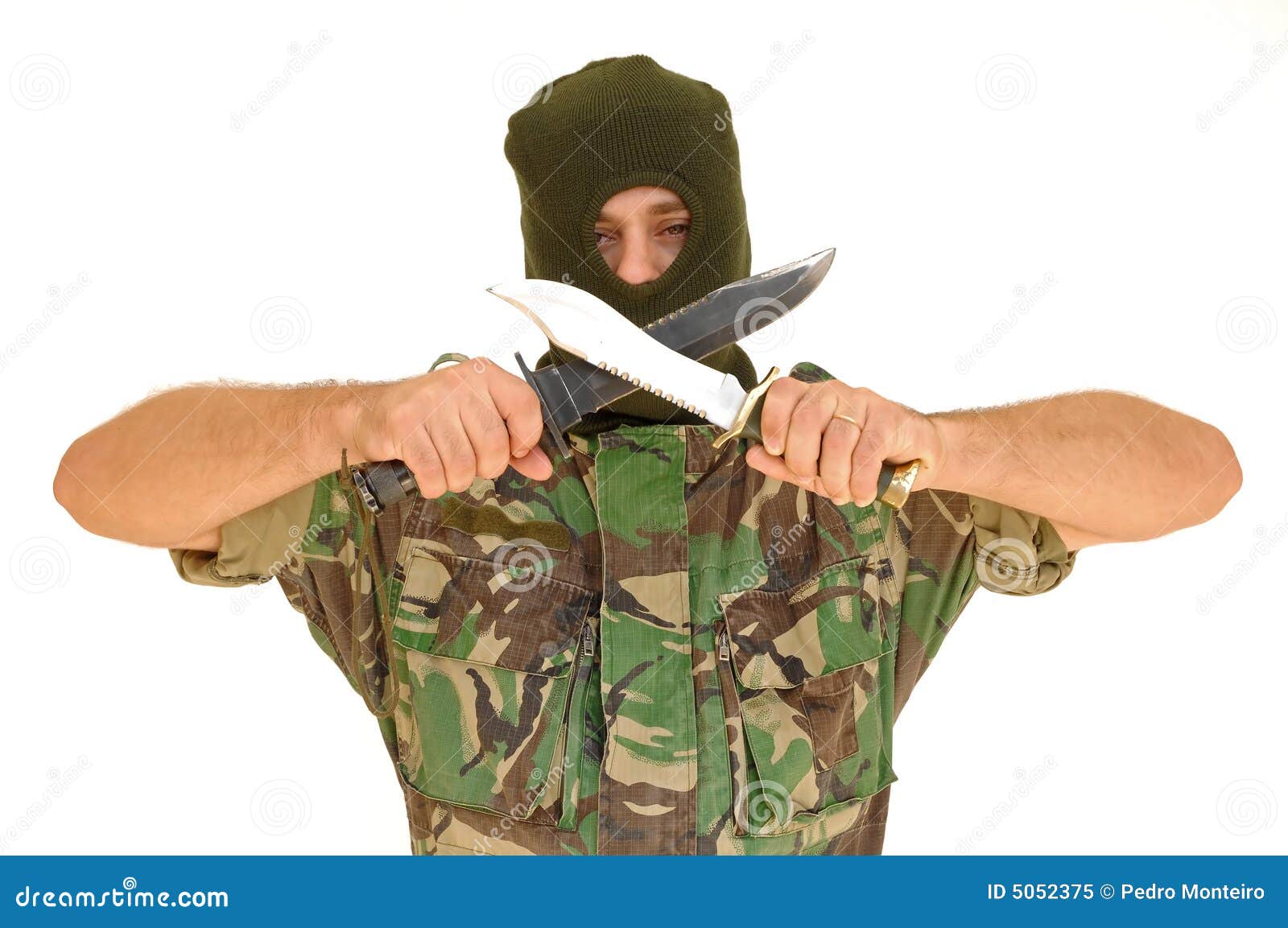 Soldier holding a knife stock image. Image of guard, conflict - 5052375