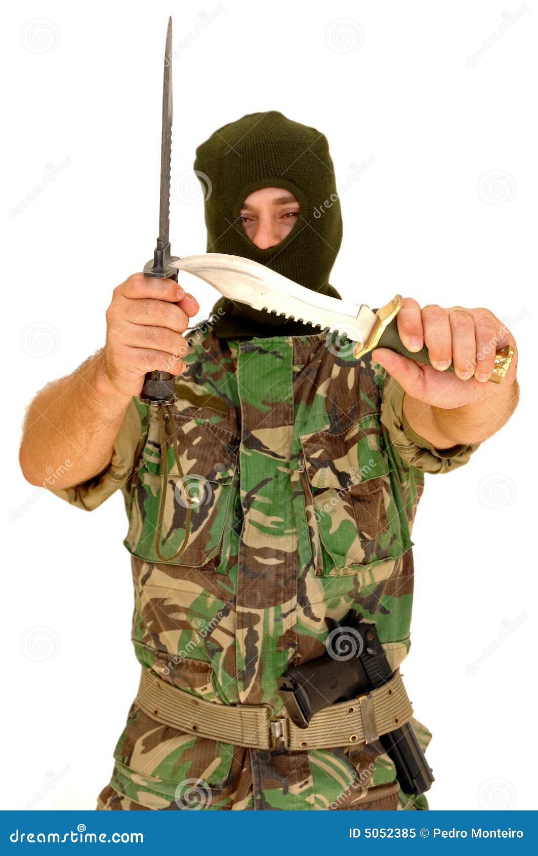 Soldier holding a knife stock image. Image of edge, death - 5052385