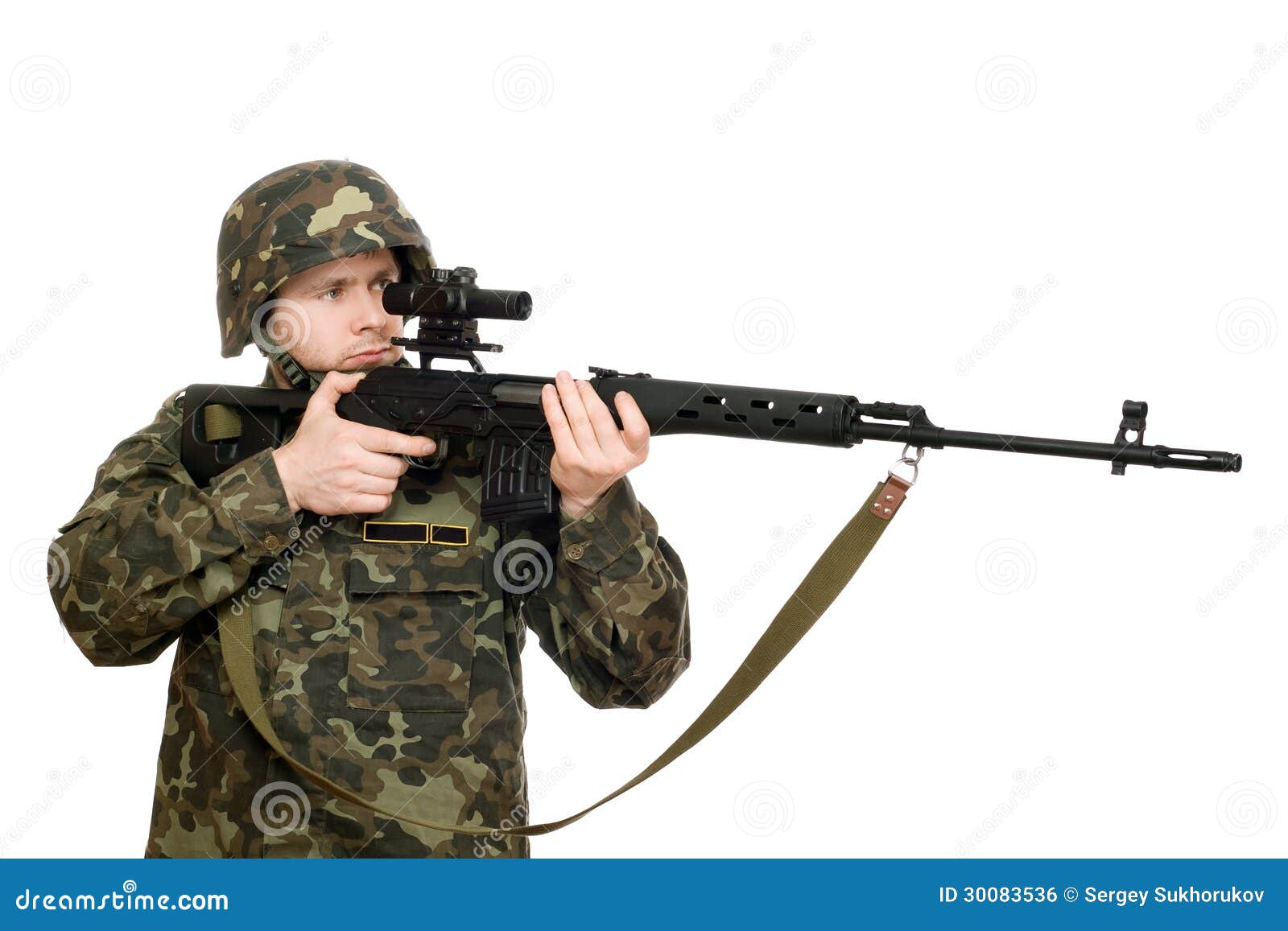 Soldier holding a rifle stock photo. Image of holding - 30083536