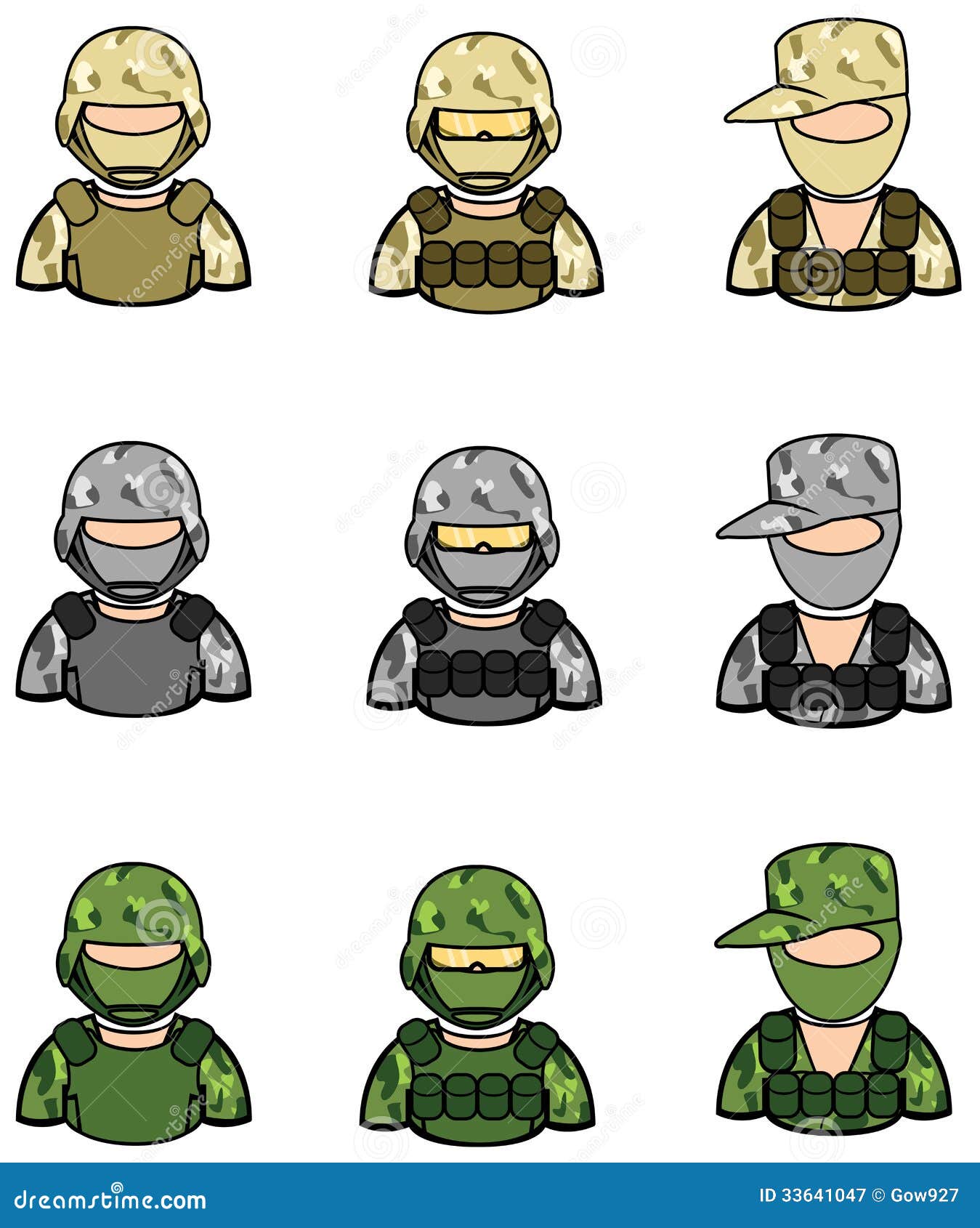 Soldier Icon Collection Set 1 Stock Vector - Illustration of force ...