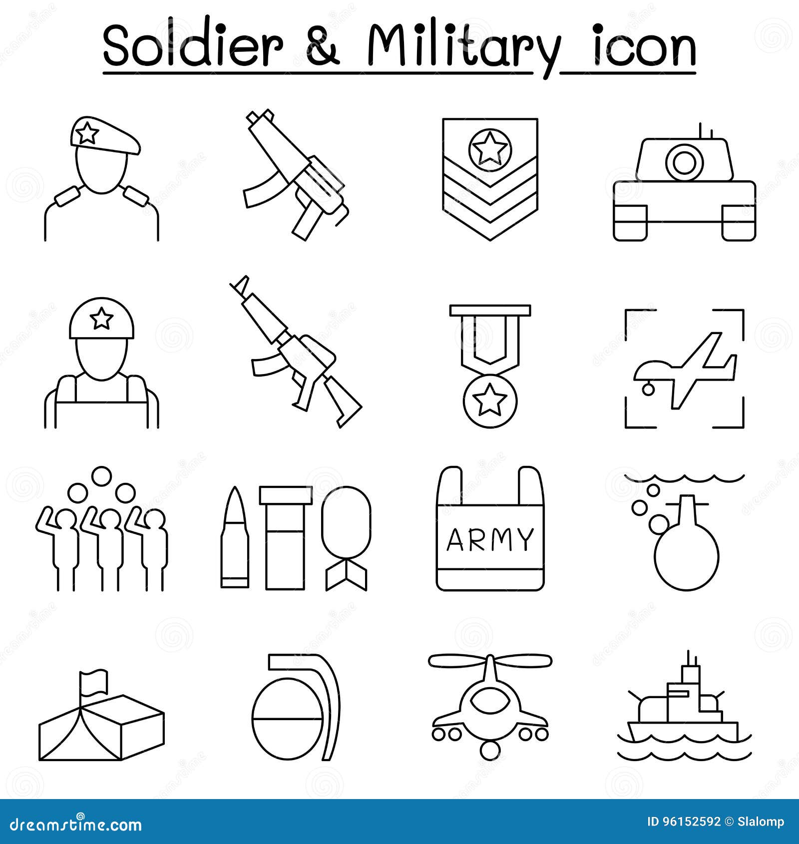 Soldier Icon Collection Set 1 Cartoon Vector | CartoonDealer.com #33641047