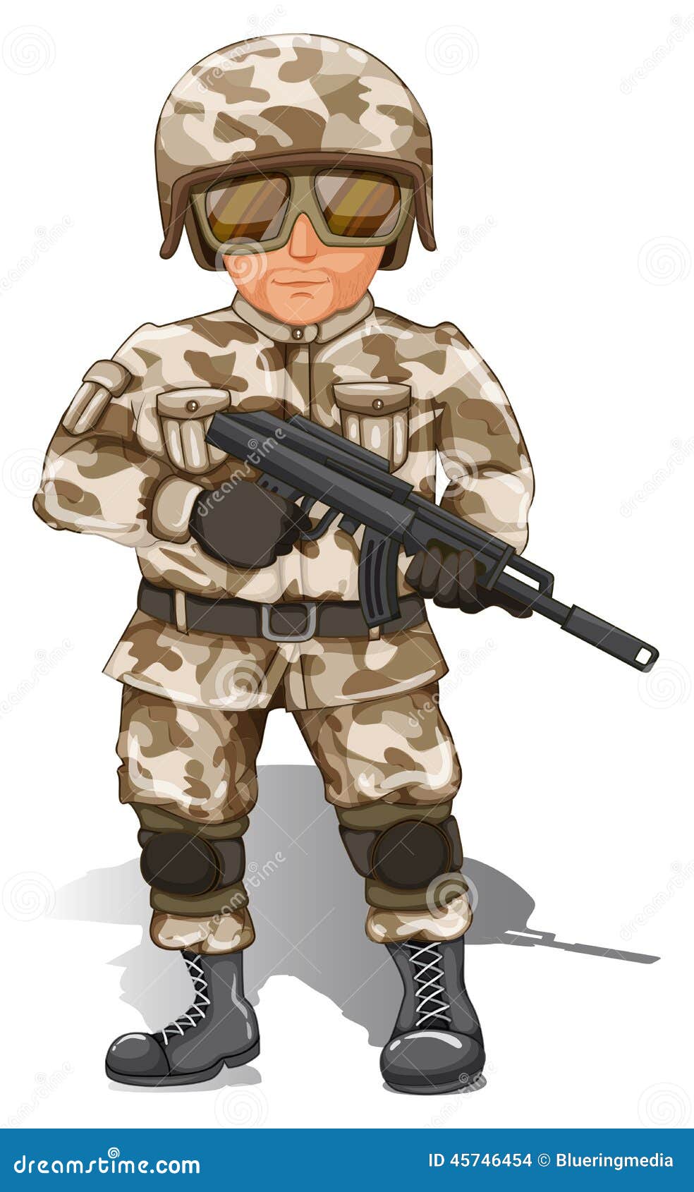 Soldier stock vector. Illustration of soldier, strong - 45746454