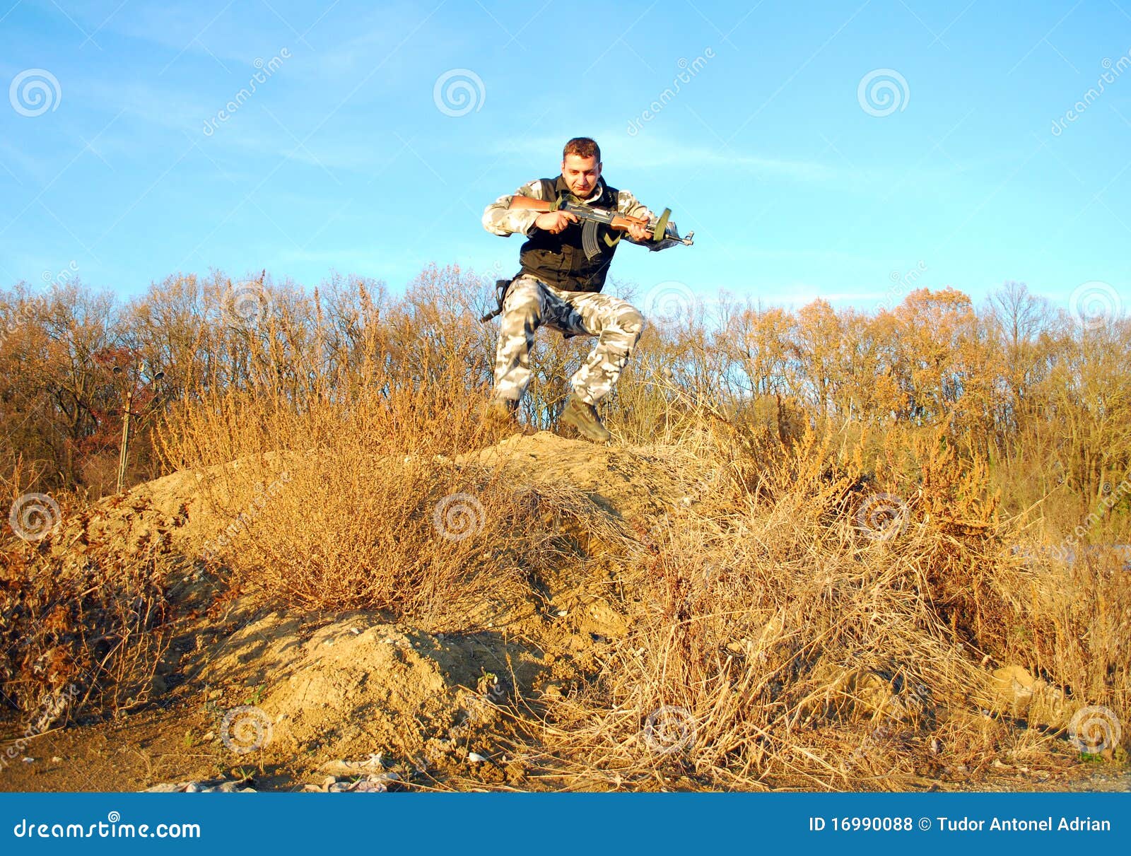 Soldier jump stock photo. Image of danger, army, fight - 16990088
